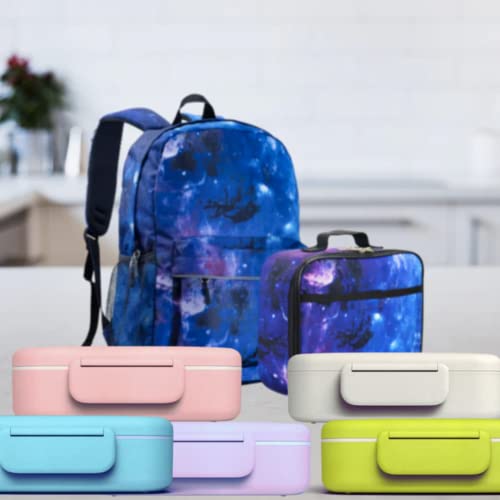 Fenrici Bento Lunch Box For Kids and Teens, Made with Wheat Straw, 5 Leakproof Compartments with Utencils, BPA-Free Bento Box, Microwave and Dishwasher Safe, Warm Beige