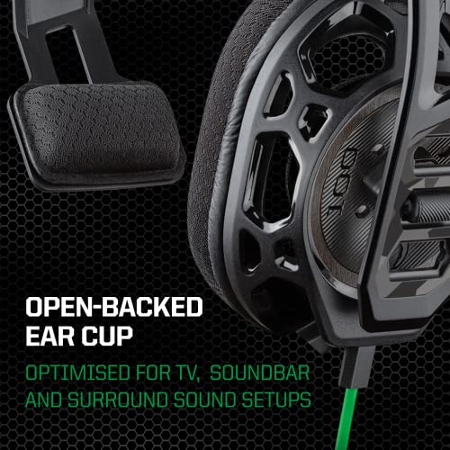 RIG 100HX Open Ear Premium Chat Headset β for Xbox Series X/ S, Xbox One, Playstation PS5, PS4, Nintendo Switch, Mobile, & PC with 3.5mm β Noise Canceling Mic (Black with Urban Camo)