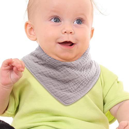 Rapotti Baby Drool Bibs Cotton for Boys and Girls Solid Colors 8 Pack Baby Bids Set for Teething and Drooling