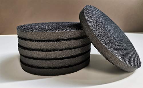 Hook and Loop Soft Sponge Cushion Interface Buffer Pad 6 Pack 5 Inch Soft Density Interface Pads Hook and Loop Foam Sanding Pads for Orbital Sander Automotive Woodworking Polishing