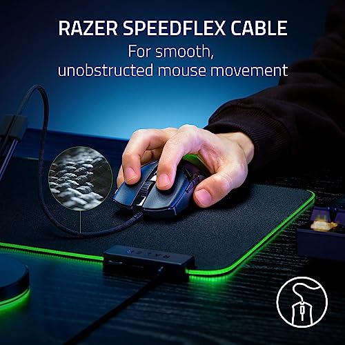 Razer Cobra Wired Gaming Mouse: 58g Lightweight Design - Gen-3 Optical Switches - Chroma RGB Lighting with Underglow - Precise 8500 DPI Optical Sensor - 100% PTFE Mouse Feet - Speedflex Cable - Black