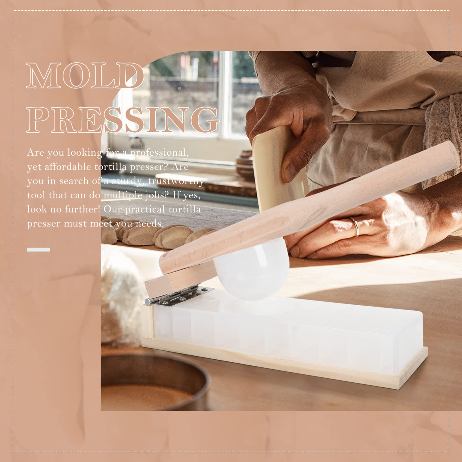GANAZONO Tortilla Press Plastic Tortilla Maker Wood Dumpling Press Maker Chinese Baozi Press Dough Press Pierogi Maker Ravioli Hand Pie Maker Pastry Kitchen Gadgets Tool