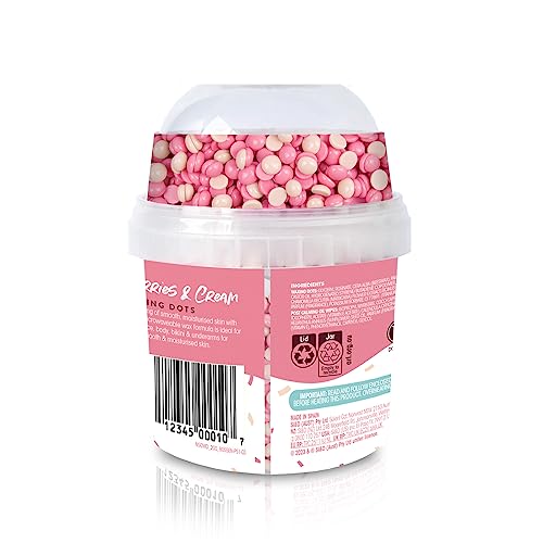 Nad's Hair Removal Waxing Dots - Strawberries & Cream Hard Wax Beads - Wax Kit Hair Removal For Women - Microwaveable No-Strip Formula