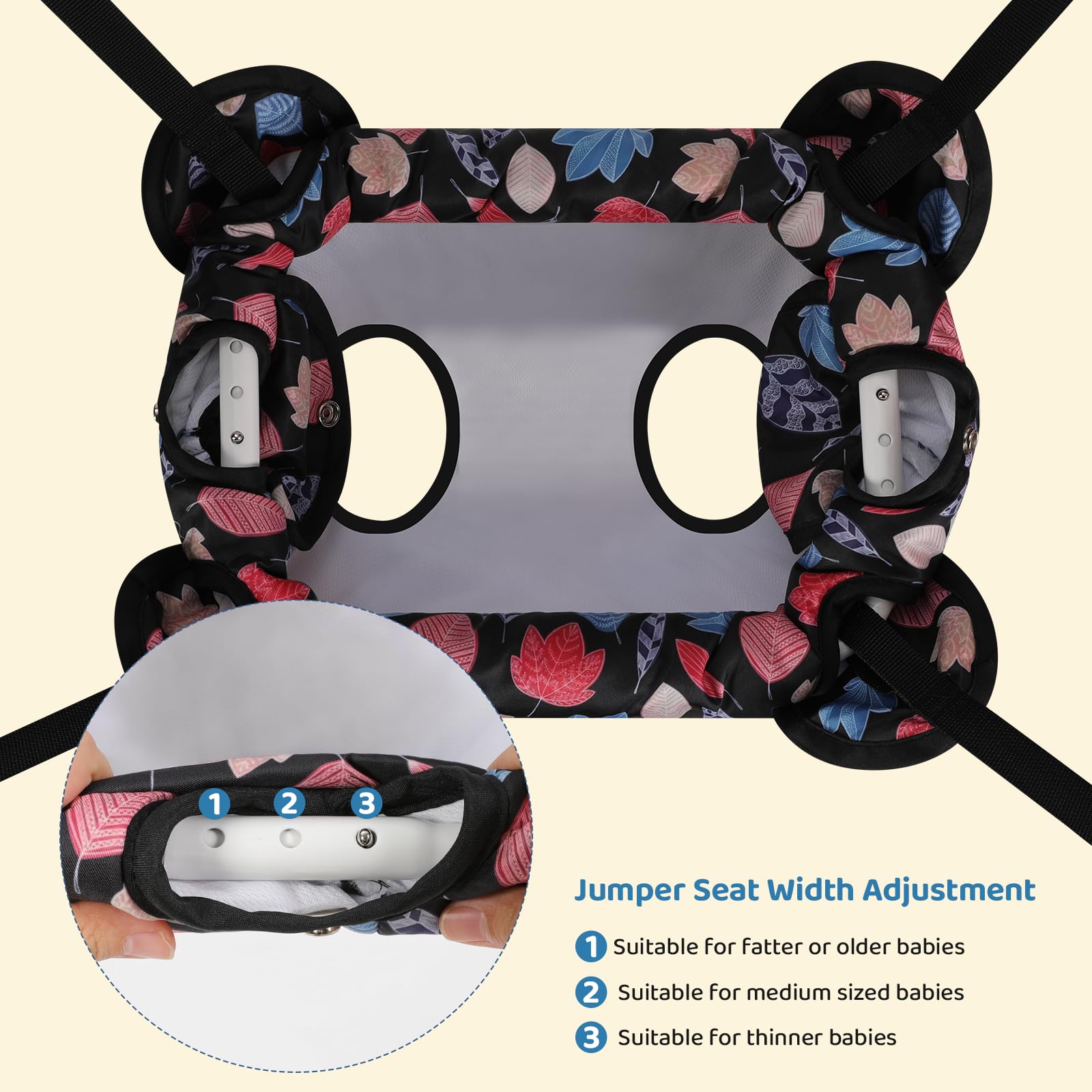 Cowiewie Door Jumper for Baby with Adjustable Seat and Strap, Fun Activity for 6-12 Months Baby Infant, Quiet Bear