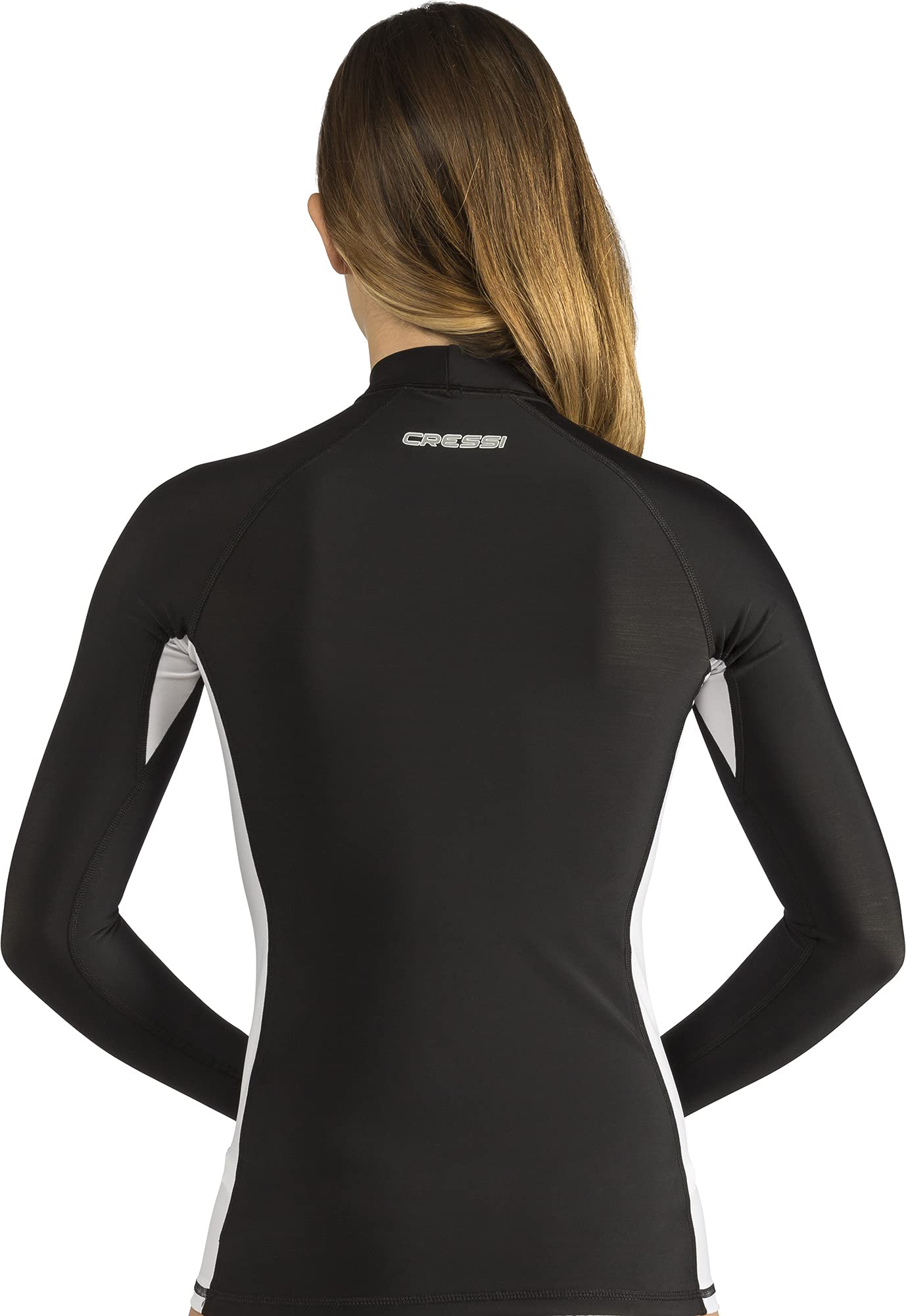 Cressi Rash Guard Long Sleeve Lady, Black/White, Long Sleeve, XL