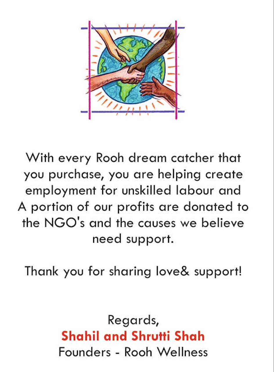 Rooh Dream Catcher ~Classic White Light ~ Handmade Mandala Hangings for Positivity (Use as Home Decor Asscent, Wall hangings, Garden, Outdoor, Bedroom, Christmas, Thanks Giving, Valentines) (Large)