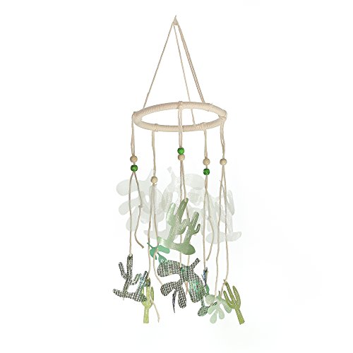 Roser Life Hanging Mobile Art⎮Baby Mobile⎮Sky Mobile⎮Eclectic Decor⎮Handmade Nursery Crib Boy Girl Kids Infant Adult Ceiling Home Outdoor Garden Green Cactus Decorations (Pack of 1)