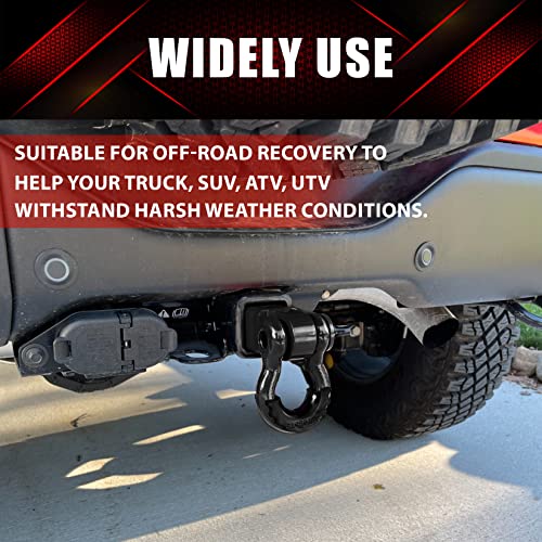 YIYITOOLS 2" Tow Hitch Receiver with 5/8" Screw Pin,3/4 Shackle,45000Lbs Break Strength Heavy Duty Receiver Kit Fit for Vehicle Recovery Off-Road