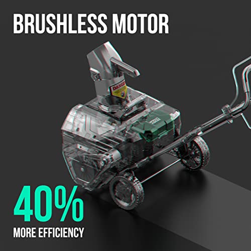 Litheli 2x20V Cordless Snow Blower,20 Inch Battery Powered Snow Thrower with Brushless Motor Electric Snow Remove Machine, 2 x4.0 Ah Batteries & Charger
