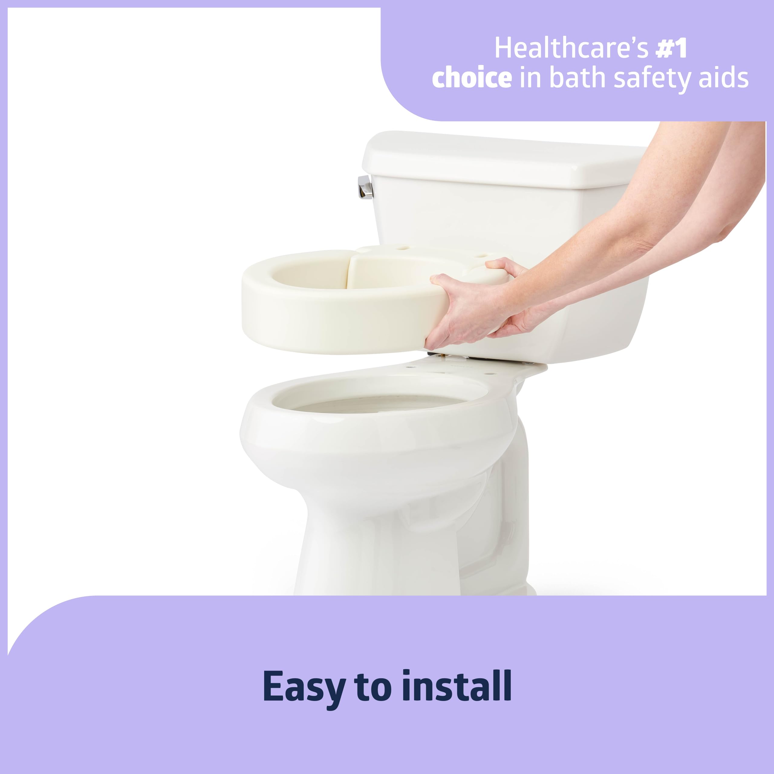 Medline Elongated Hinged Toilet Seat Riser, 3.5 inch, 400 lb Weight Capacity, White - Ideal Mobility Aid for Elderly, Disabled, and Medical Patients, Enhances Bathroom Safety