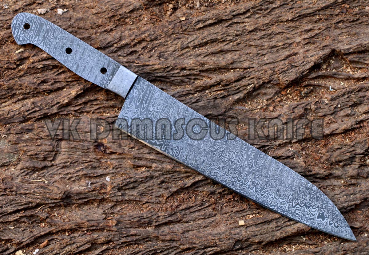 Forged Damascus Steel Chef Knife Blank Blade for Knife Making Diy Japanese Professional Kitchen Knives Blanks 15.00 Inches Jnr2031