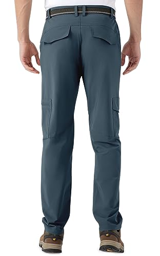 Rdruko Men's Lightweight Work Pants Waterproof Quick Dry Stertch Outdoor Hiking Cargo Pants (Cold Gray,US 36)