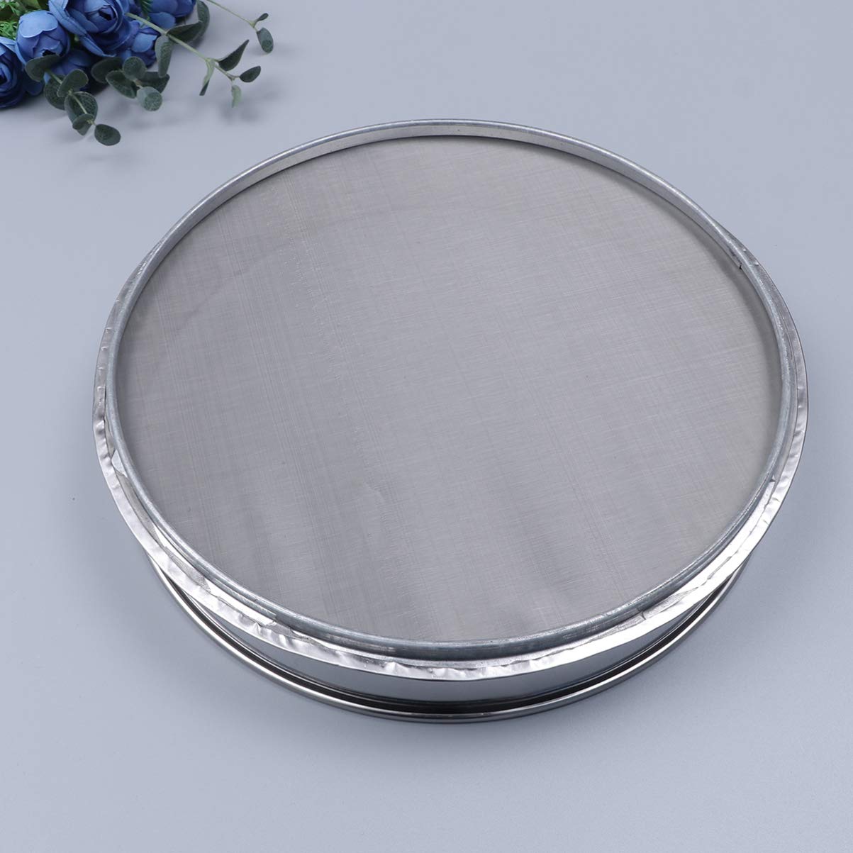Hemoton Fine Mesh Sifter Herbal Pollen Sifter Shaker Extractor 150 Mesh Flour Sifter Sieve Micron Screen Stainless Steel Food Strainer for Home Bakery Shop Cocoa Powder 30cm