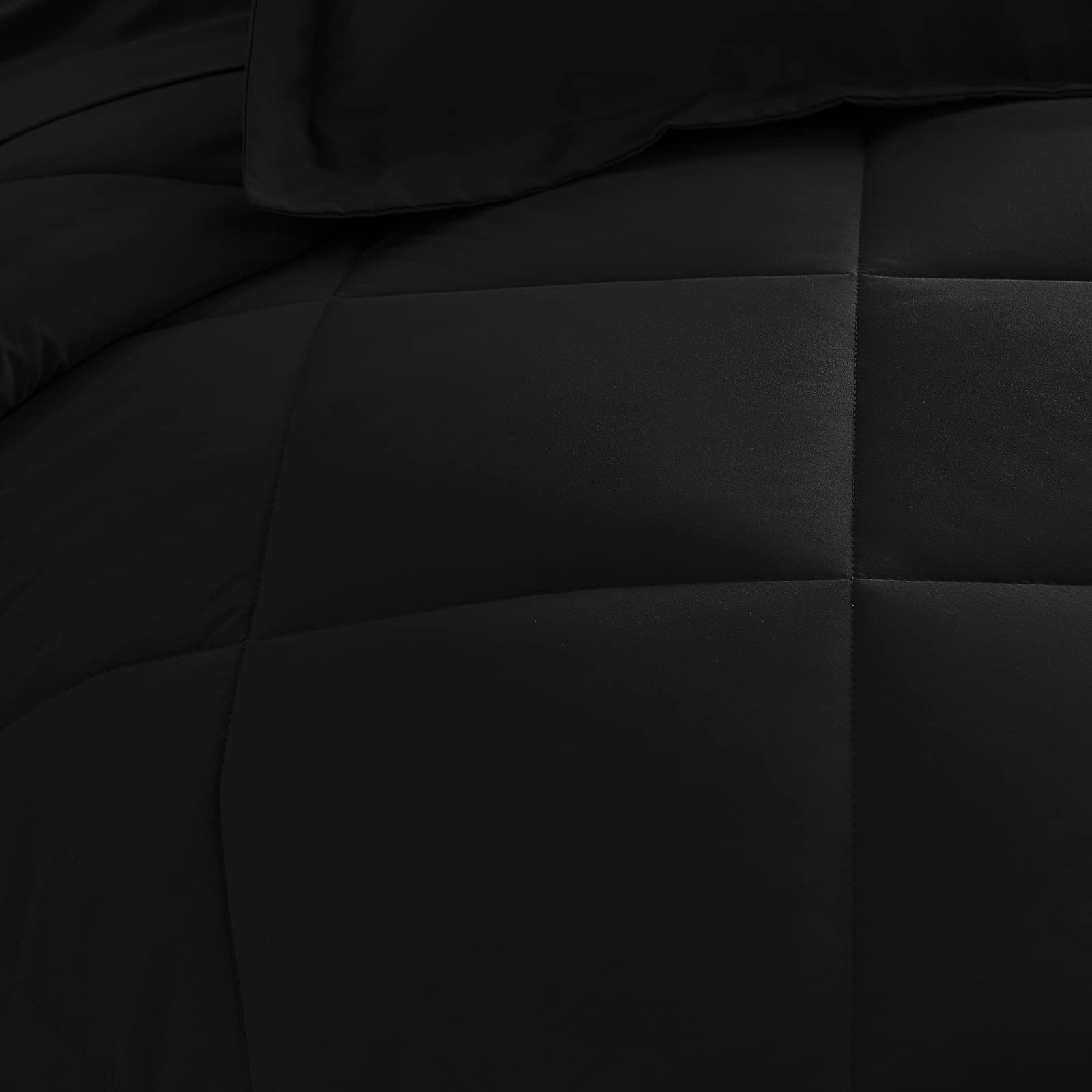 CozyLux Queen Comforter Set with Sheets 7 Pieces Bed in a Bag Black All Season Bedding Sets with Comforter, Pillow Shams, Flat Sheet, Fitted Sheet and Pillowcases