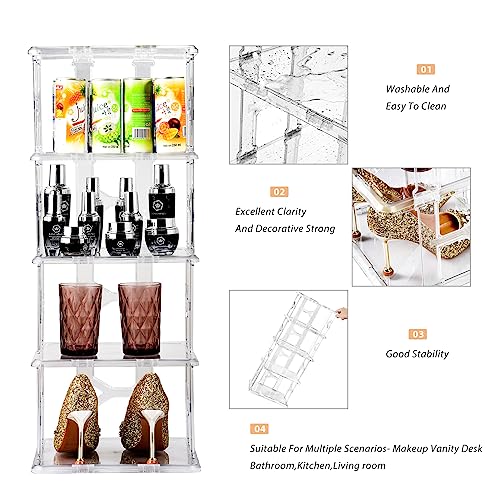 starogegc 9 Tier Shoe Rack For Entryway, Corner Shoe Organizer, Tall Shoe Tower Rack for Small Spaces, Shoe Rack Storage Organizer, Vertical Shoe Rack, Stable in Structure and Stackable(Clear)