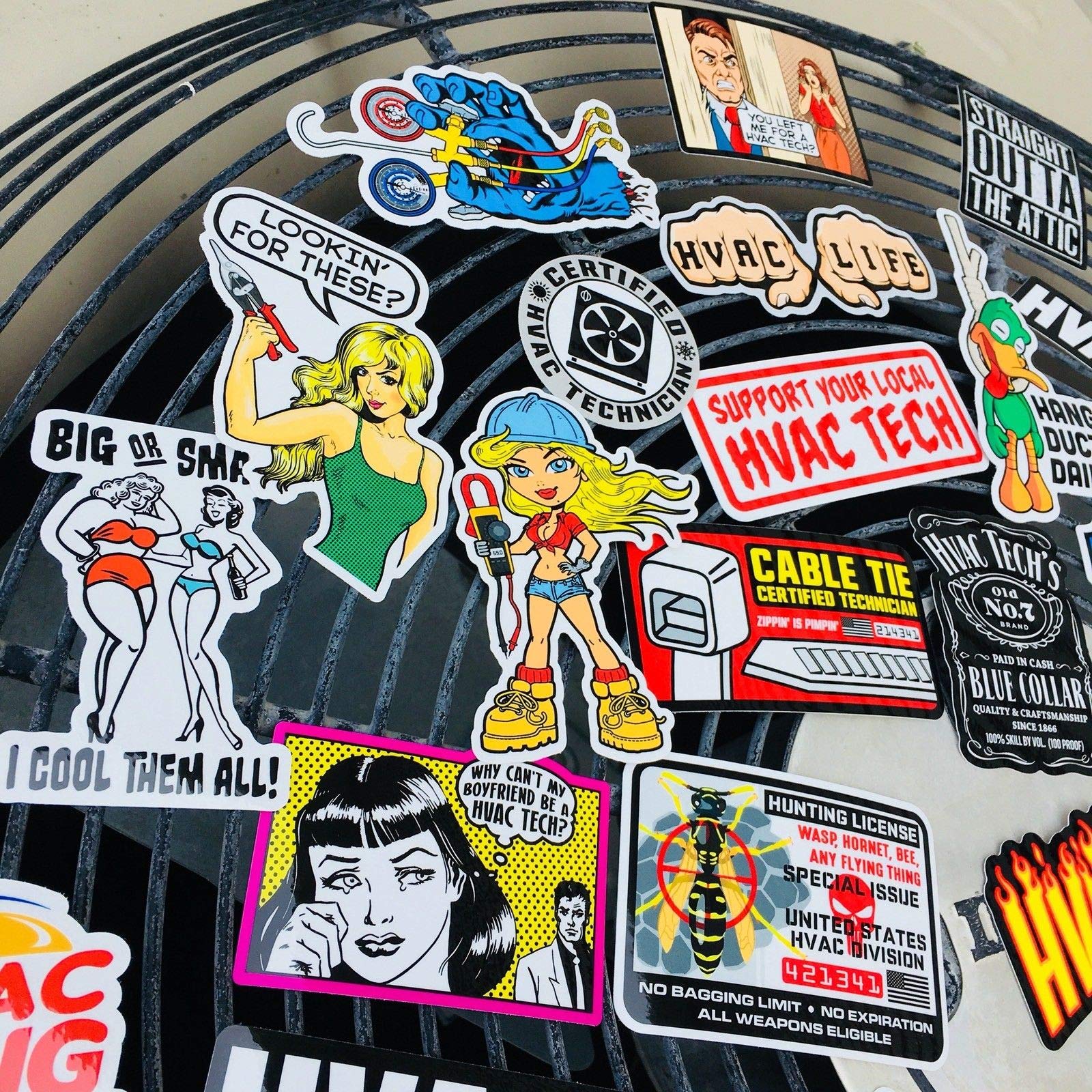 HVAC TECH (45+) Hard Hat Stickers Hardhat Sticker & Decals, Heating & Air, HVACR