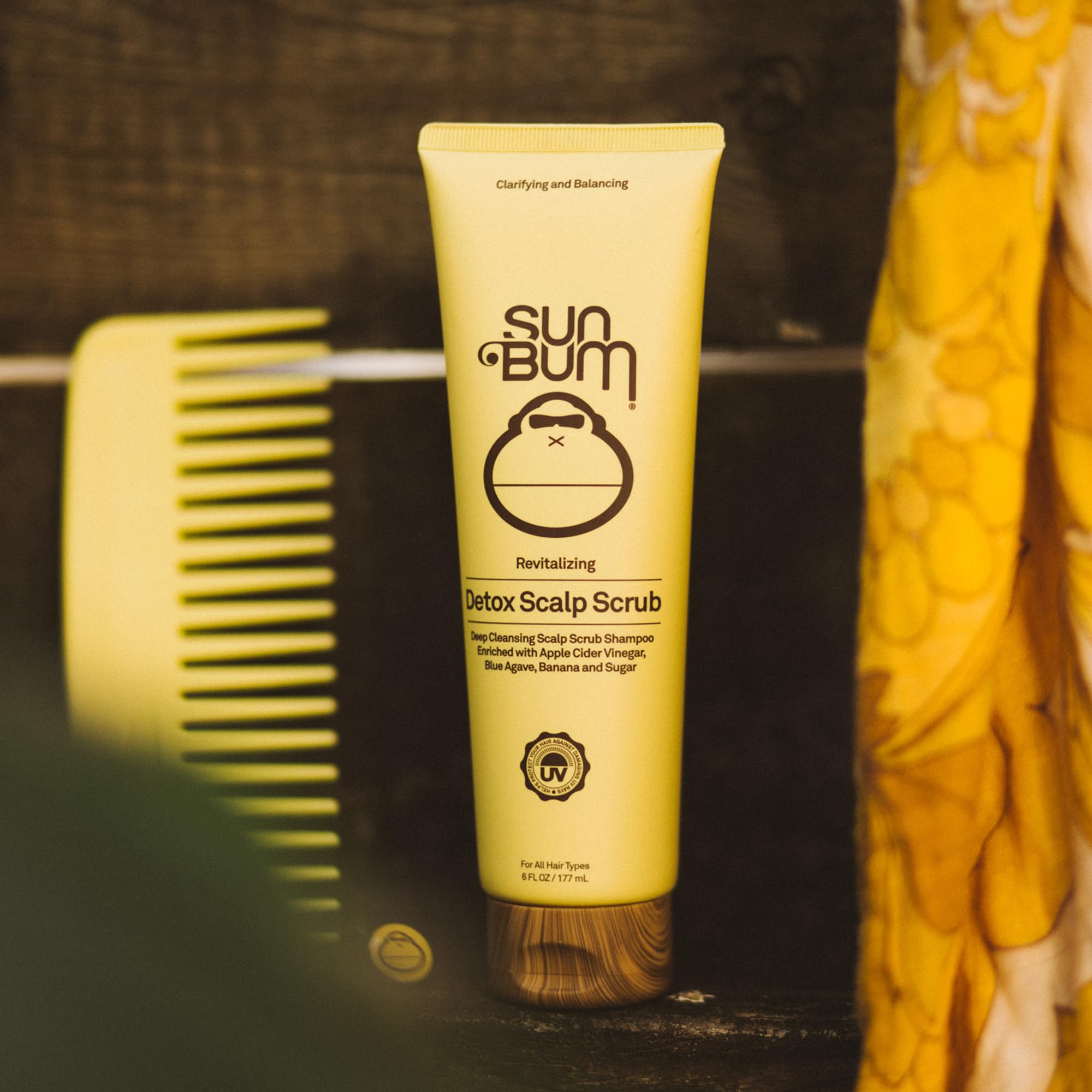 Sun Bum Revitalizing Detox Scalp Scrub | Vegan and Cruelty Free Moisturizing and Deep Cleansing and Exfoliating Hair Wash with Apple Cider Vinegar | 6 oz