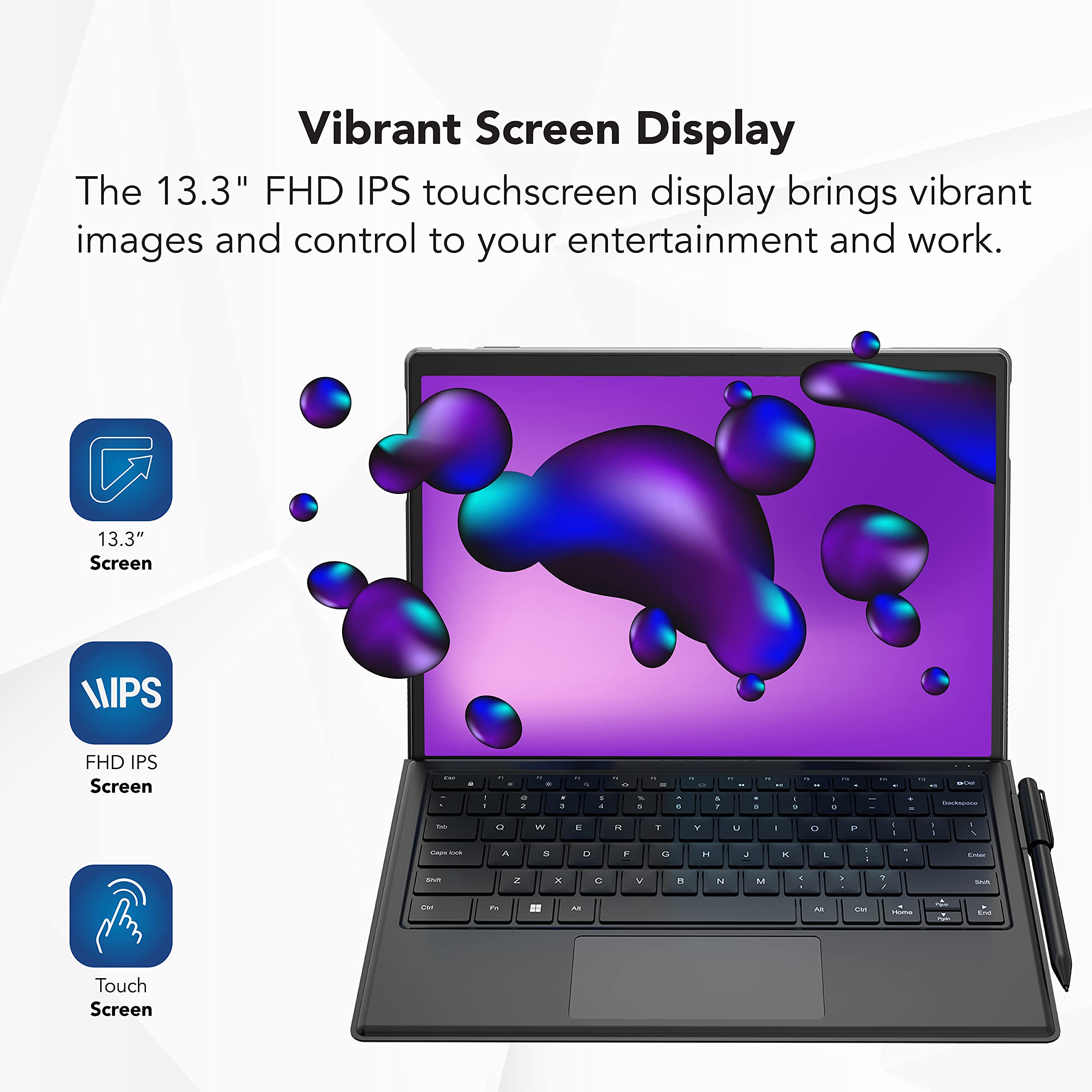 HYbook Pro 2 in 1 Laptop 13.3" FHD IPS, Intel i7 12th Gen, 32GB RAM, 1TB SSD, Windows 10 Pro, English Keyboard and Stylus Pen Included