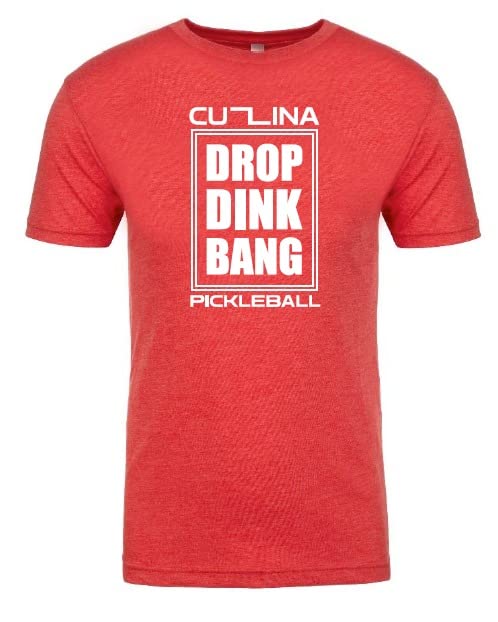 Drop - Dink - Bang Tri-Blend Pickleball Tee Shirt (XL, Red)