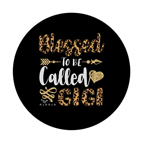 Womens Blessed To Be Called GIGI Cute Leopard Hearts Gifts PopSockets Swappable PopGrip