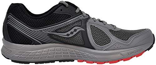 Saucony Men's Cohesion 10 Grey/Black/Red Running Shoe 10 M US