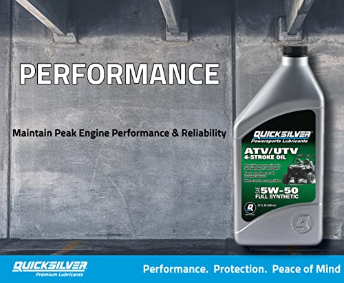 Quicksilver 8M0149407 5W-50 Full Synthetic 4-Stroke ATV/UTV Engine Oil – 1 Qt.