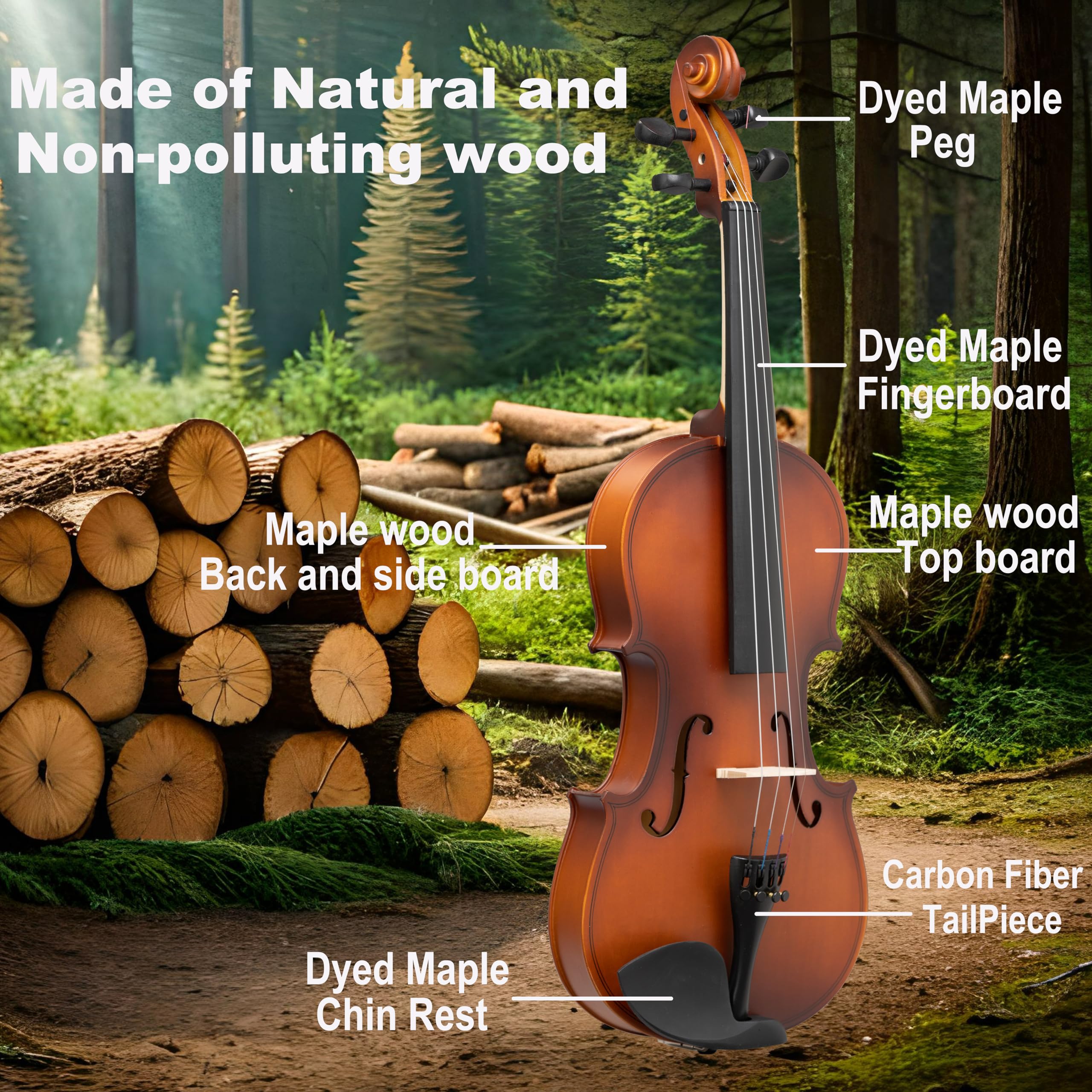 Crafteem Handcrafted Premium Violin Outfit for Kids Beginner, Student, and Adults -Perfect Your Sound and Unlock Your Musical Potential with Confidence.