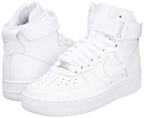 Nike Women's AIR Force 1 HIGH Casual Shoes (7, White/White/White)
