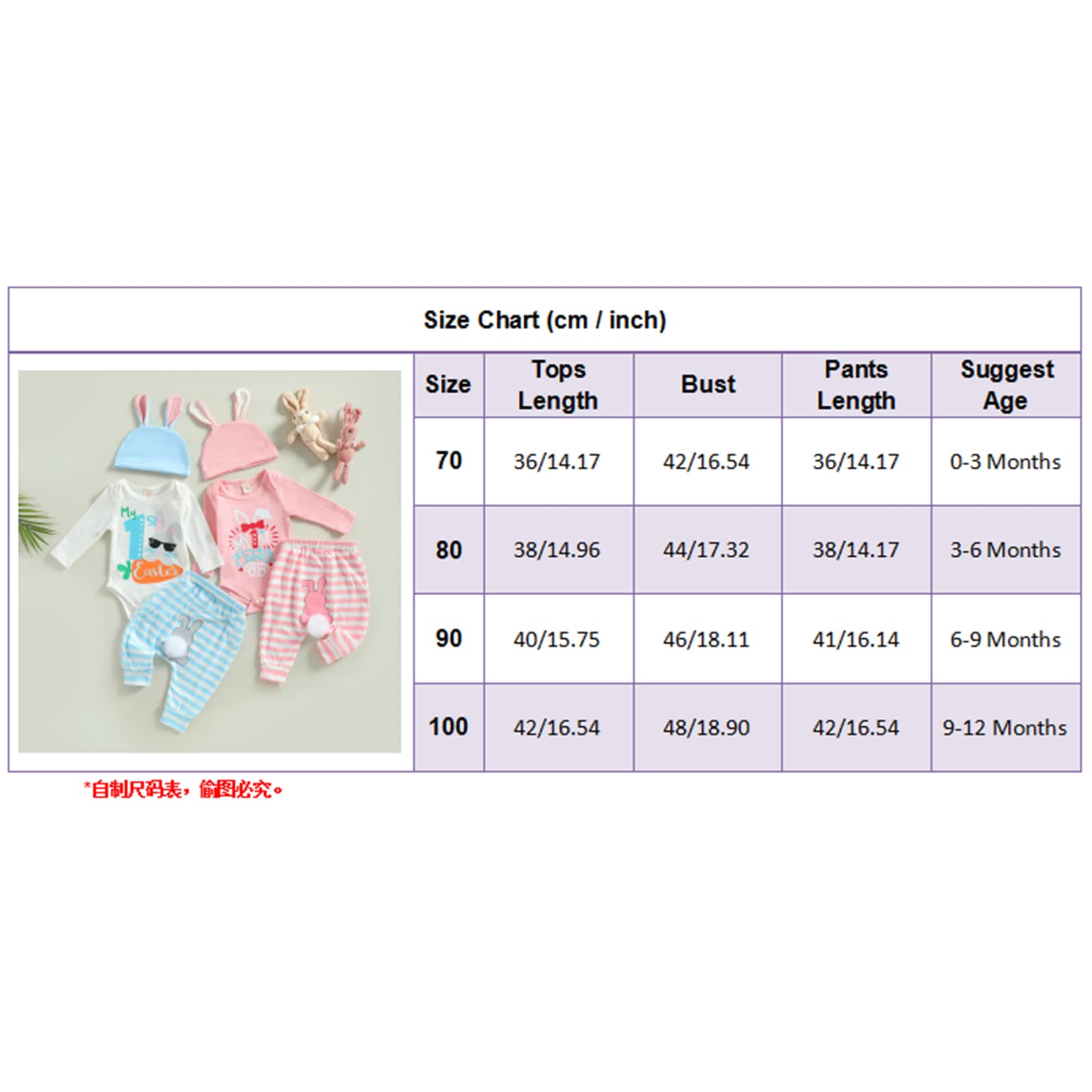 GOOCHEER First Easter Outfit Baby Girl Boy Long Sleeve My 1st Easter Bodysuit Romper Pants Bunny Ears Hat 3PCS Clothes Set (Striped Blue, 3-6 Months)
