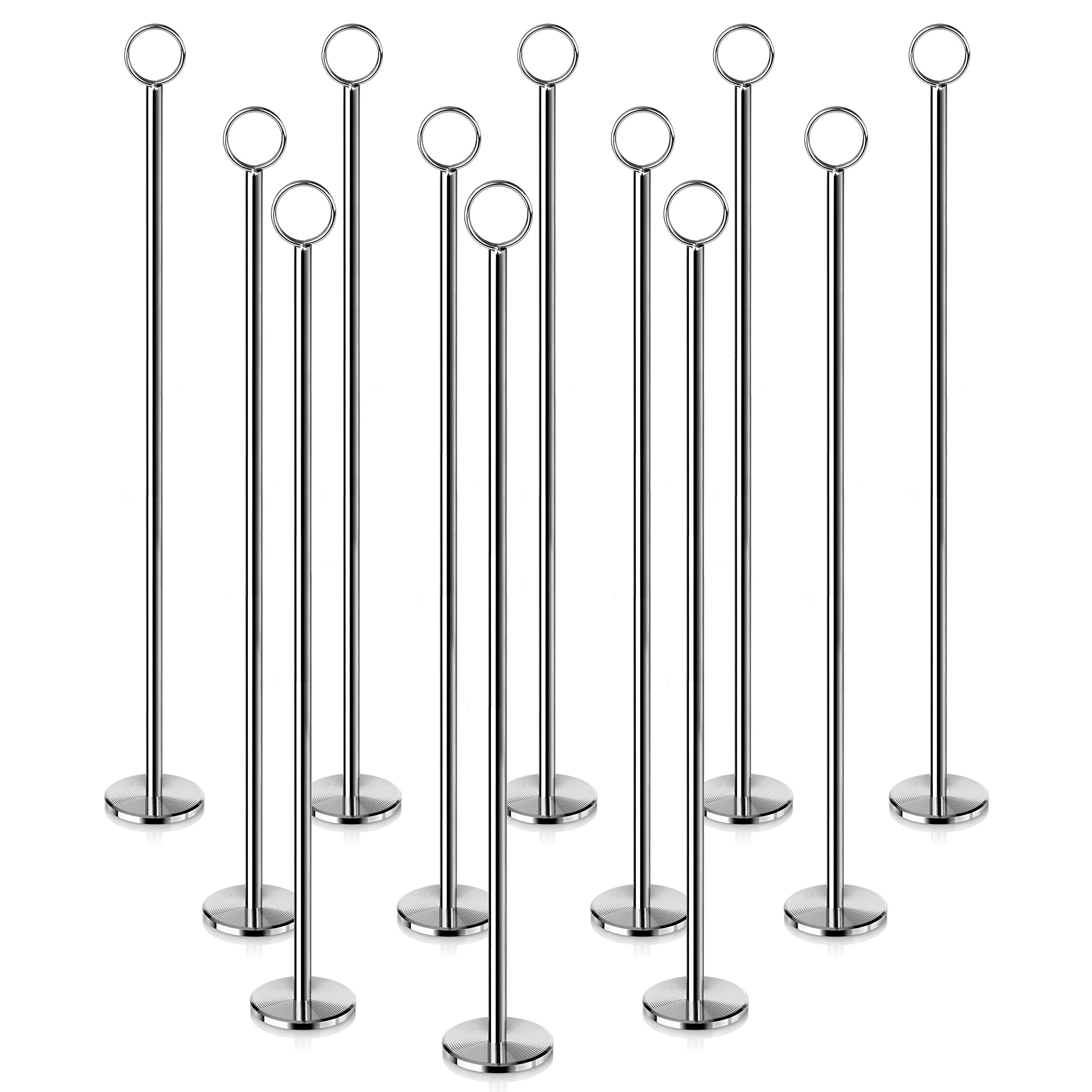 New Star Foodservice 23305 Ring-Clip Table Number Holder/Number Stand/Place Card Holder, 18-Inch, Set of 12