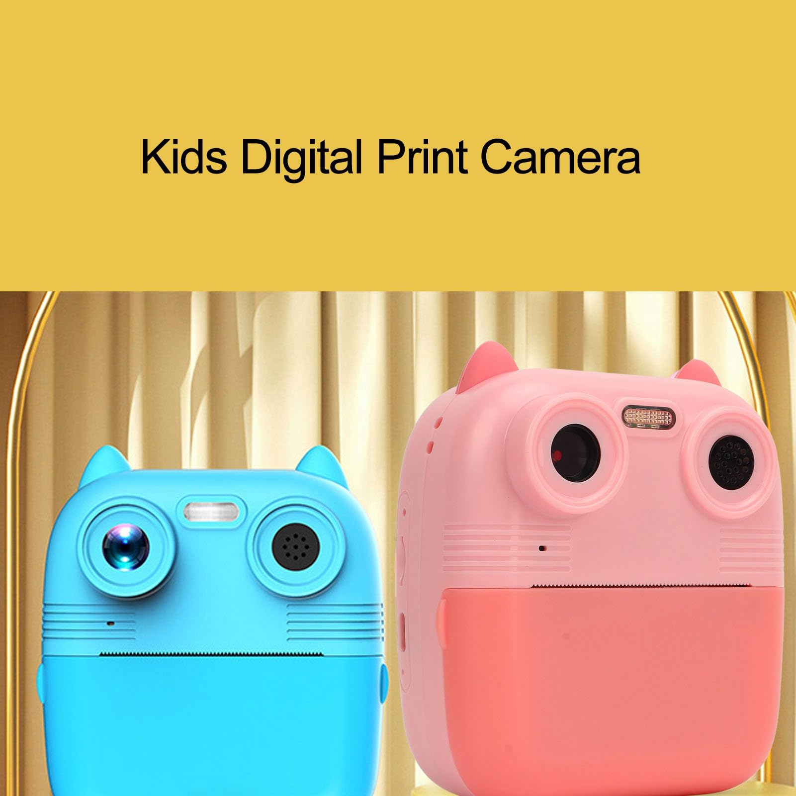 Digital Print Camera, Coloring Print Camera with 2.8 Inch IPS Screen for Boys for Travel (SkyBlue)