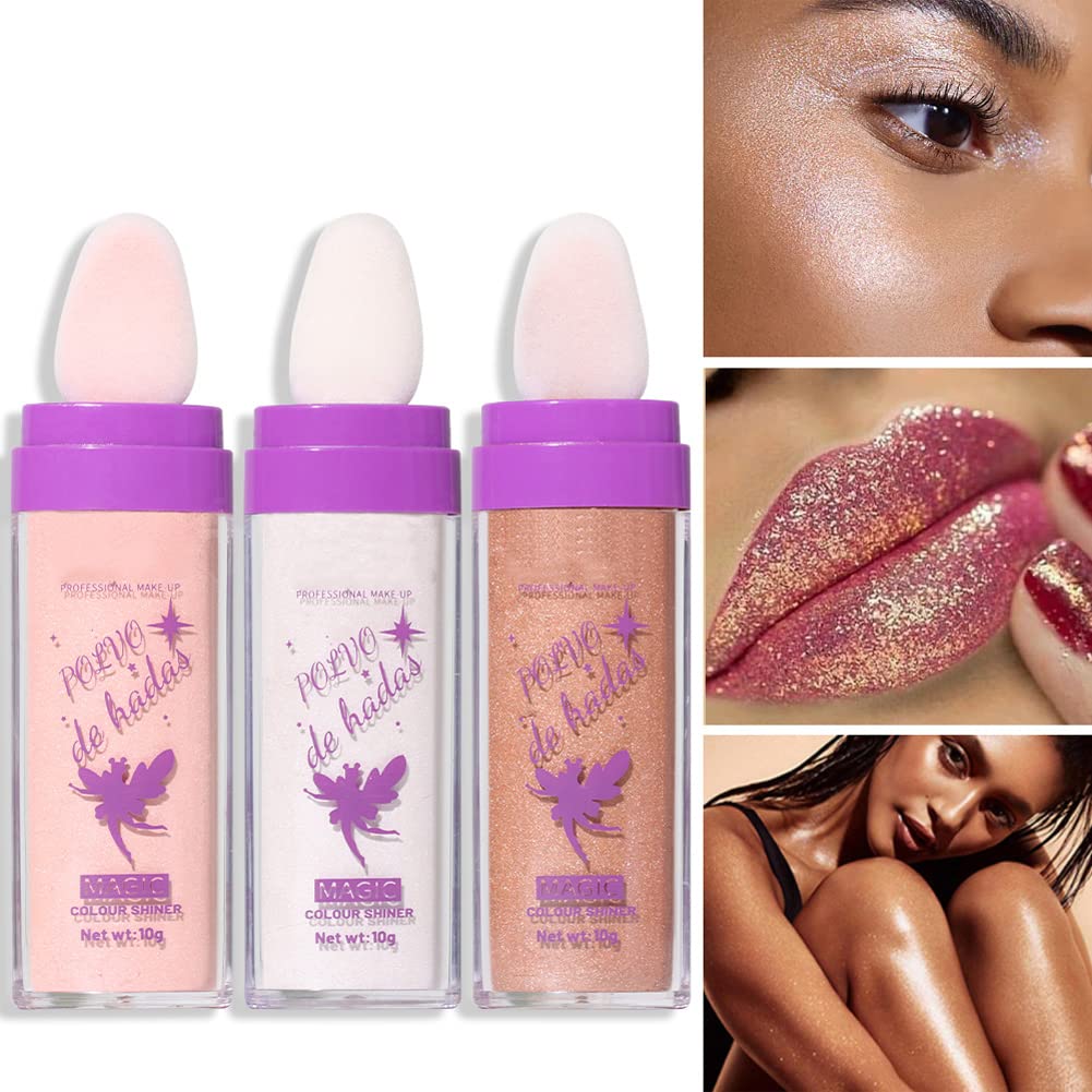Highlighter Powder Stick Shimmer Highlighter Powder, Body Glitter Highlighter Makeup,Glitter Contour Blush Powder Makeup for Face Body Lips Eyes