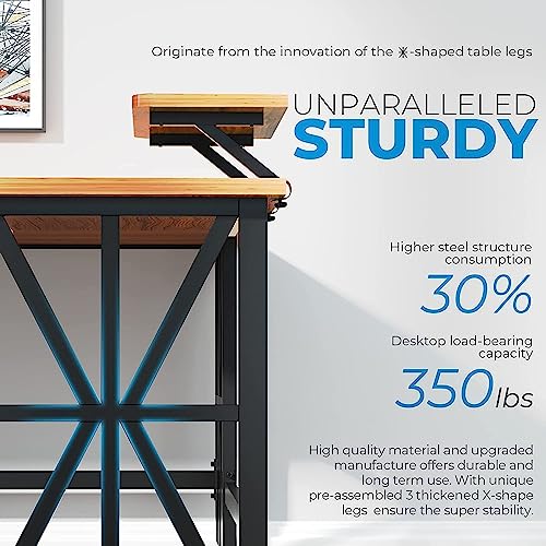 GreenForest L Shaped Desk with 2 Monitor Stand, 50.4 inch Reversible Corner Computer Desk for Home Office Study Gaming Workstation Crafting Table for Small Spaces, Easy Assembly, Walnut