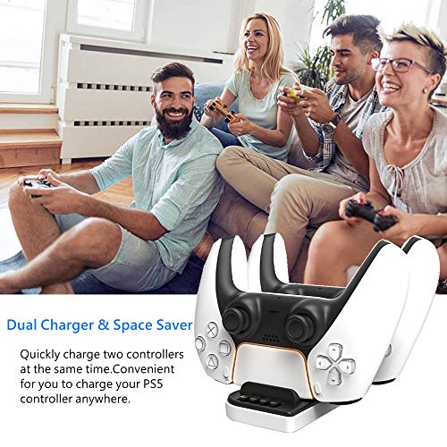FANPL Newest PS5 Controller Charger Station with 4 Detachable USB C Ports, Avoid Damage to The Controller - Quick and Safe Charging