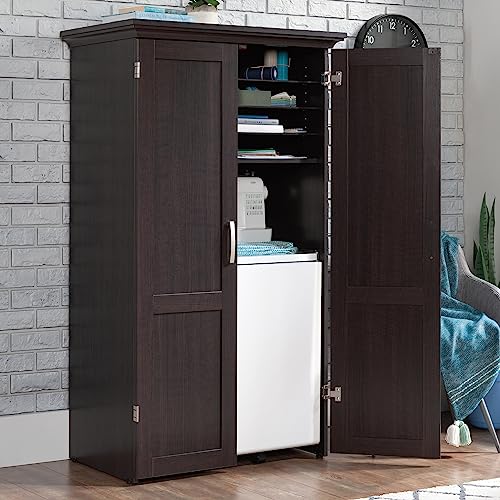 Sauder Miscellaneous Storage Craft & Sewing Armoire, L: 35.12" x W: 21.81" x H: 61.58", Dakota Oak