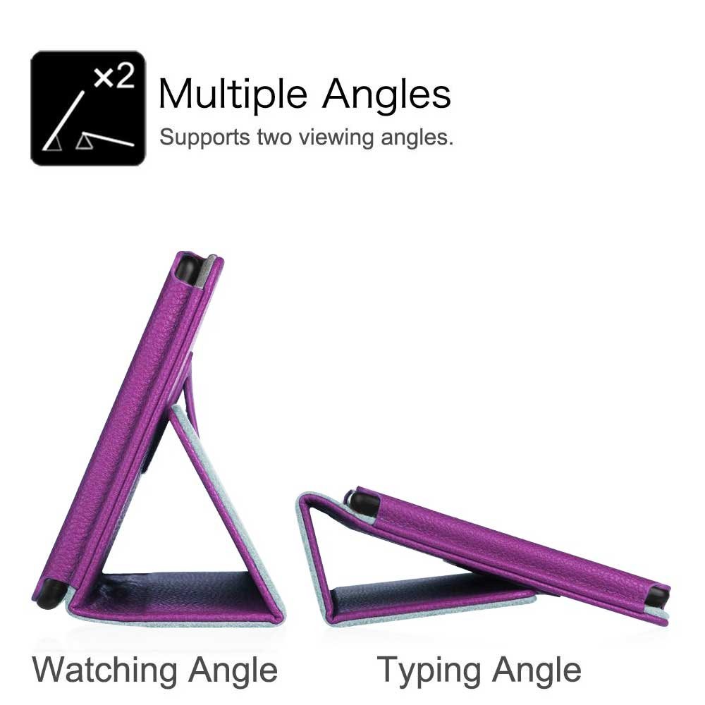 EpicGadget Case for Amazon Fire HD 10 and Fire HD 10 Plus (11th Generation, 2021 Released) - Slim Lightweight Folding Folio Stand Cover PU Leather Case + 1 Screen Protector and 1 Stylus (Purple)