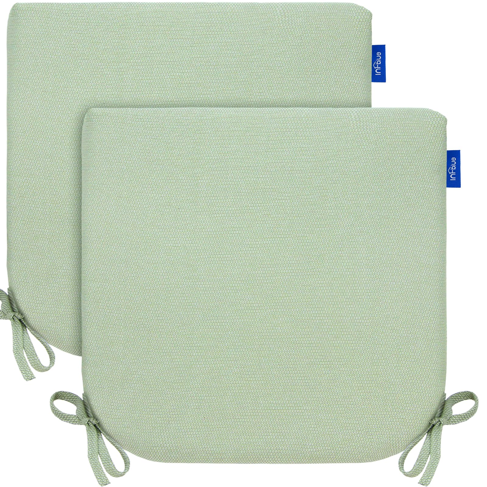 INFBLUE Outdoor Chair Cushions for Patio Furniture - Round Corner Outdoor Chair Cushions Water Resistance Seat Cushions with Ties