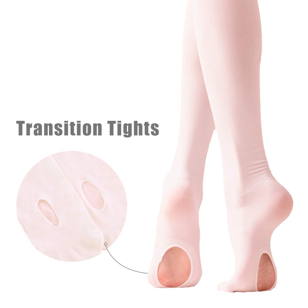 Stelle Girls Tights Ballet Dance Tights Women Ultra Soft Pro Convertible Transition Tights (BP, 3XL)