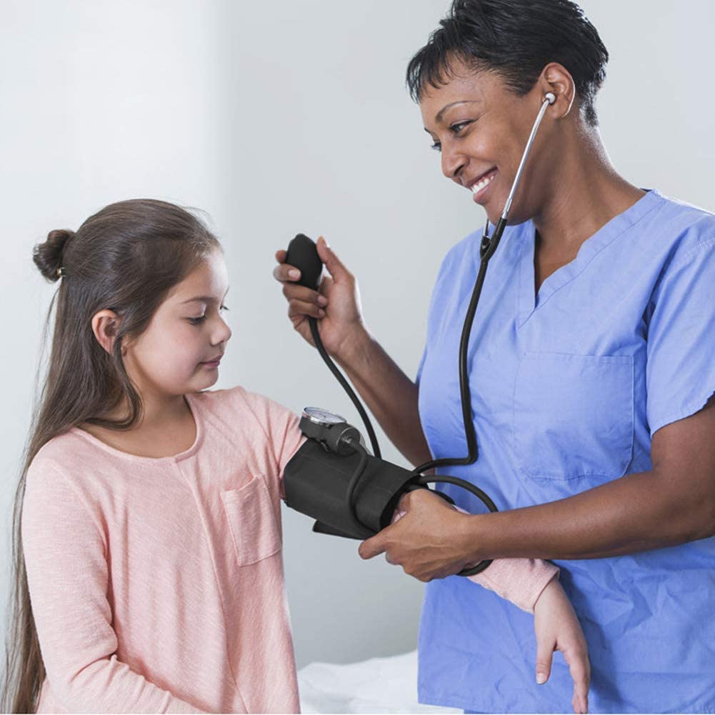LotFancy Aneroid Sphygmomanometer, Pediatric BP Cuff, Child & Small Cuff, Professional Manual Blood Pressure Cuff, 7.2"-10.5", with Zipper Case