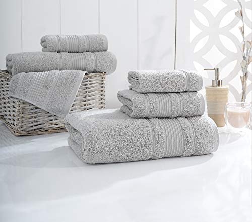 Qute Home 4-Piece Hand Towels Set, 100% Turkish Cotton Premium Quality Towels for Bathroom, Quick Dry Soft and Absorbent Turkish Towel, Set Includes 4 Hand Towels (Grey)