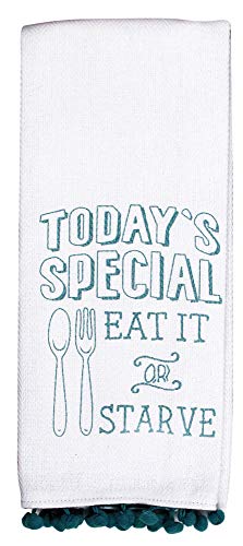 fillURbasket Cute Kitchen Towels Set Decorative Spring Dish Towels with Sayings Themed Inspirational Grateful Gray Teal Towels Kitchen Gift Set 16x28 100% Cotton