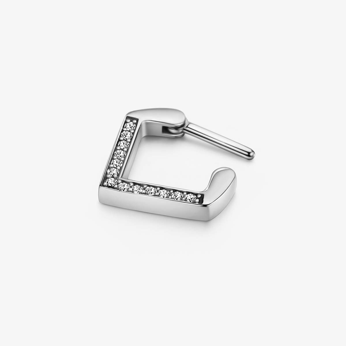 FANSING 16 Gauge Triangle Septum Ring Cubic Zirconia Triangular Septum Jewelry V Shape Septum Clicker 316L Surgical Steel Septum Piercing Rings