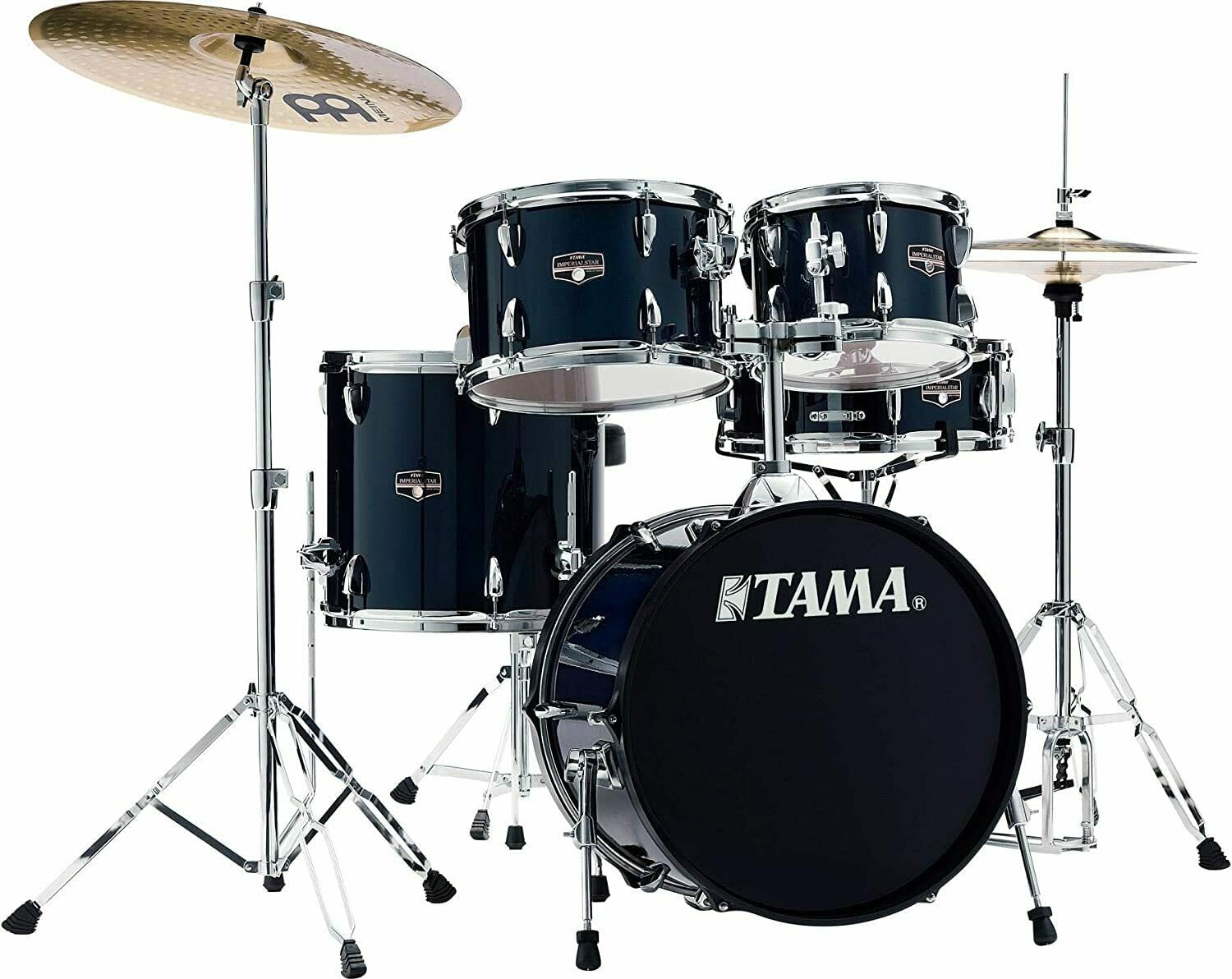 Tama Imperialstar IE58C 5-piece Complete Drum Set with Snare Drum and Meinl Cymbals - Dark Blue