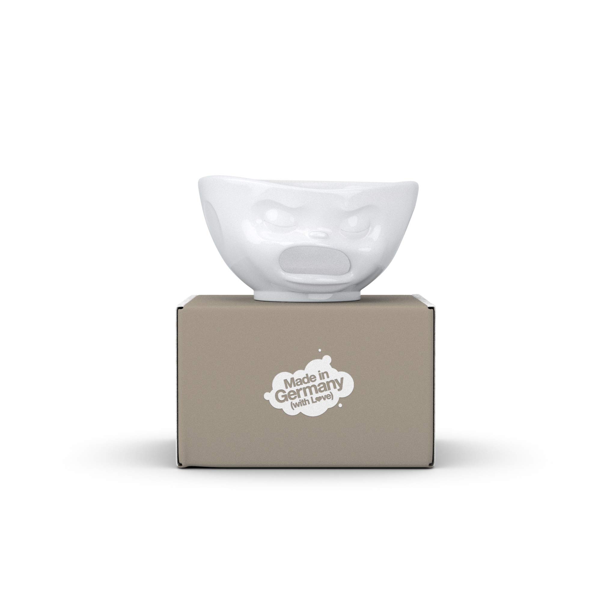 FIFTYEIGHT PRODUCTS TASSEN XL Porcelain Bowl, Barfing Face Edition, 33 oz. White (Single Bowl), Extra Large Bowl