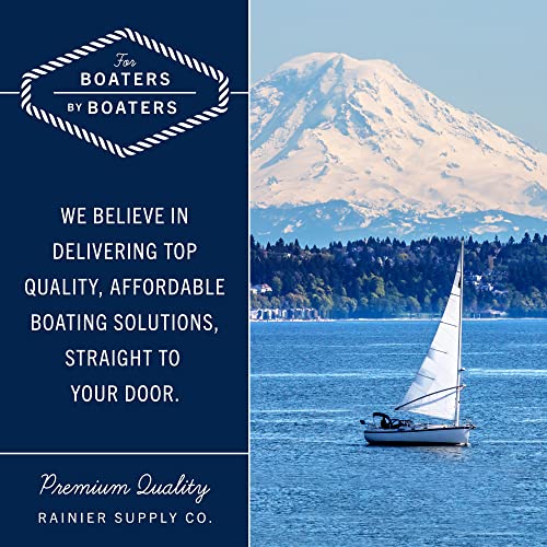 Rainier Supply Co. Boat Anchor Line - 100 ft x 1/2 inch Anchor Rope - Double Braided Nylon Anchor Boat Rope with 316SS Thimble and Heavy Duty Marine Grade Snap Hook - Black
