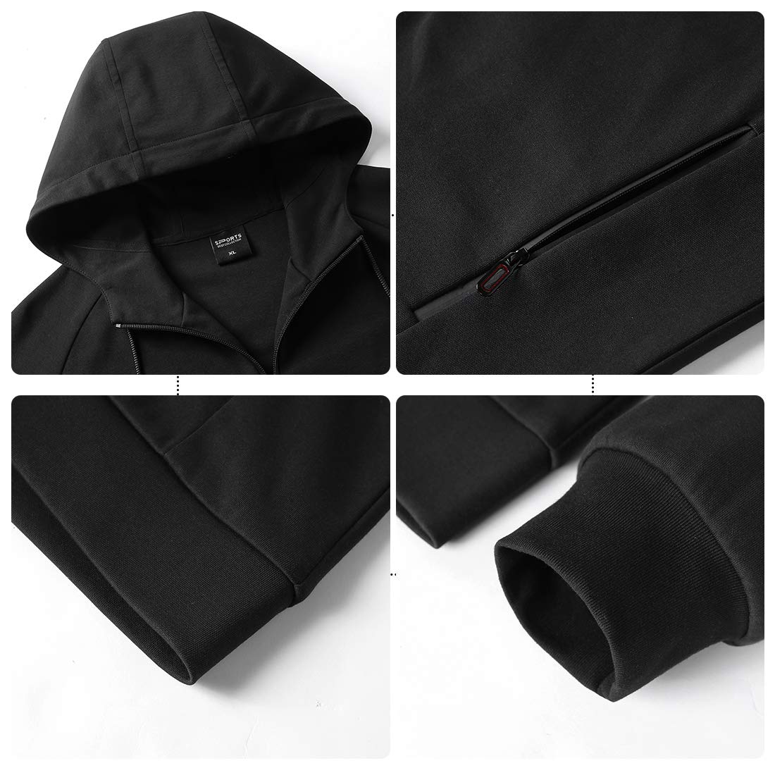 DOSLAVIDA Men's Hooded Sweatsuits Casual Jogging Suits Athletic 2 Piece Outfit Hoodies Tracksuit Unisex Track Suit Set