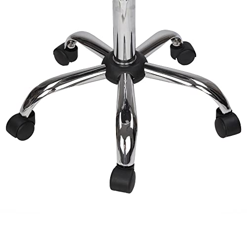 Hydraulic Rolling Swivel Salon Stool Chair Height Adjustable Nail Chair Home Spa Massage Manicure Facial Stool with Backrest and Wheels,Black
