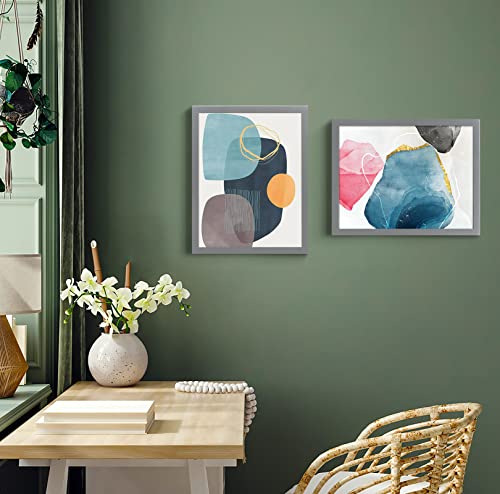 JD Concept Wood 12x16 Grey Picture Frame 5 Pack - Gallery Wall Frame Set - Suitable for Horizontal and Vertical Hanging 12 x 16 Poster Photo