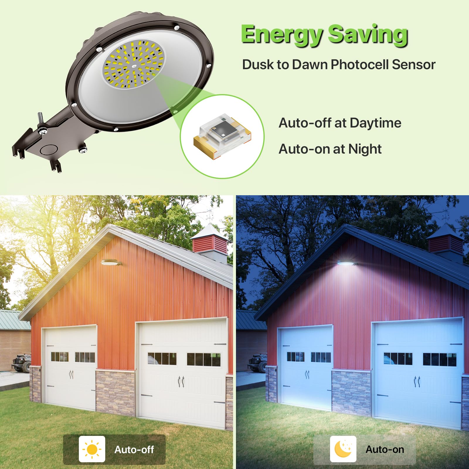 Glitgate LED Barn Light, 120W Dusk to Dawn Area Lights with Photocell, 13000LM 5000K Outdoor Security Lighting, IP65 Waterproof Yard Street Lighting for Barn, Warehouse, Garage
