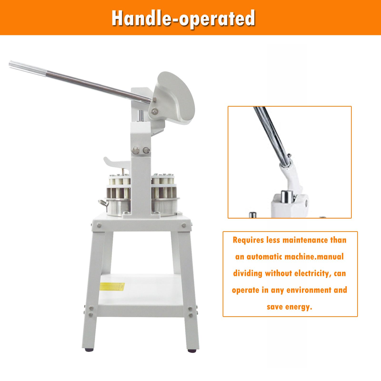 INTSUPERMAI Dough Divider Cutter Machine 36PCS Manual Dough Divider Rounder 3 Pans Hydraulic Dough Equal Cutter DIvider Cutting Machine 1.06oz-5.64oz One Piece